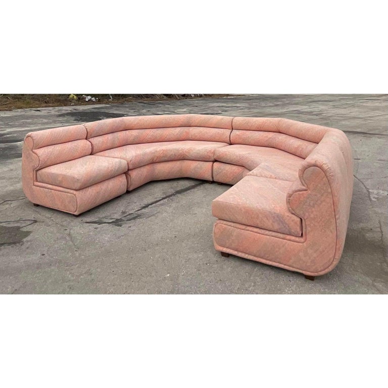 Contemporary Custom Channel Tufted Sectional Sofa at 1stDibs