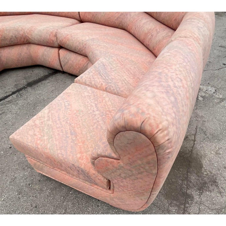 Contemporary Custom Channel Tufted Sectional Sofa at 1stDibs