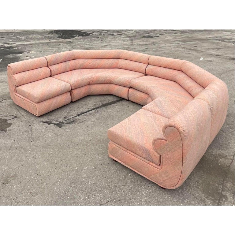 Contemporary Custom Channel Tufted Sectional Sofa at 1stDibs