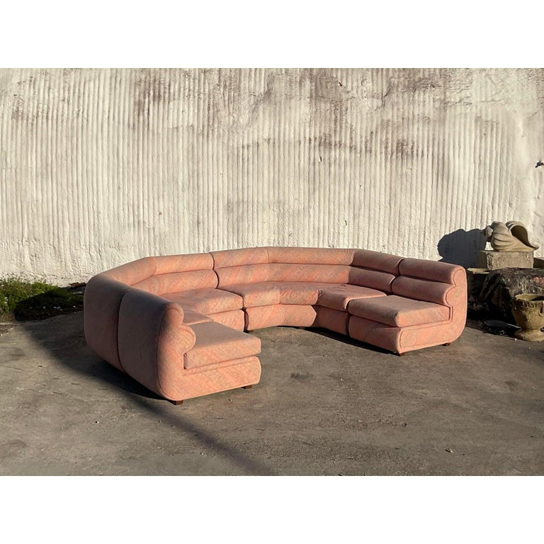Contemporary Custom Channel Tufted Sectional Sofa at 1stDibs