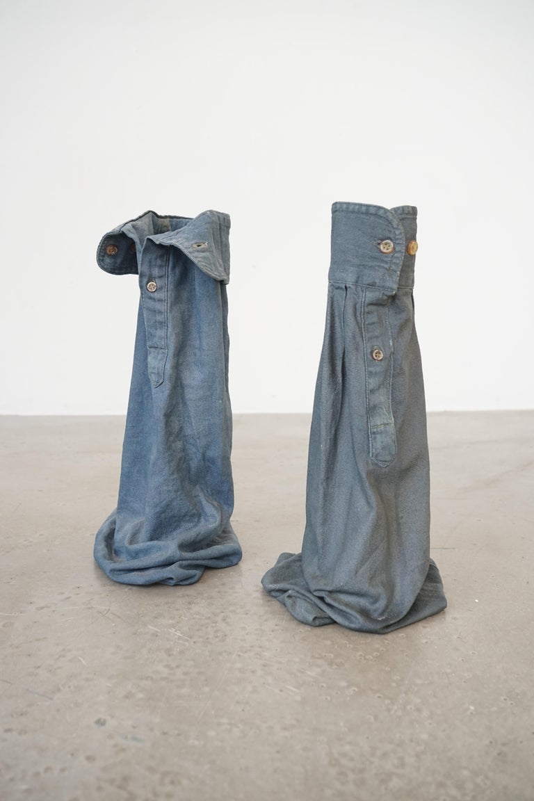 Contemporary Denim Vase, made from Hardened 'Worn' Blue Jean Jackets at ...