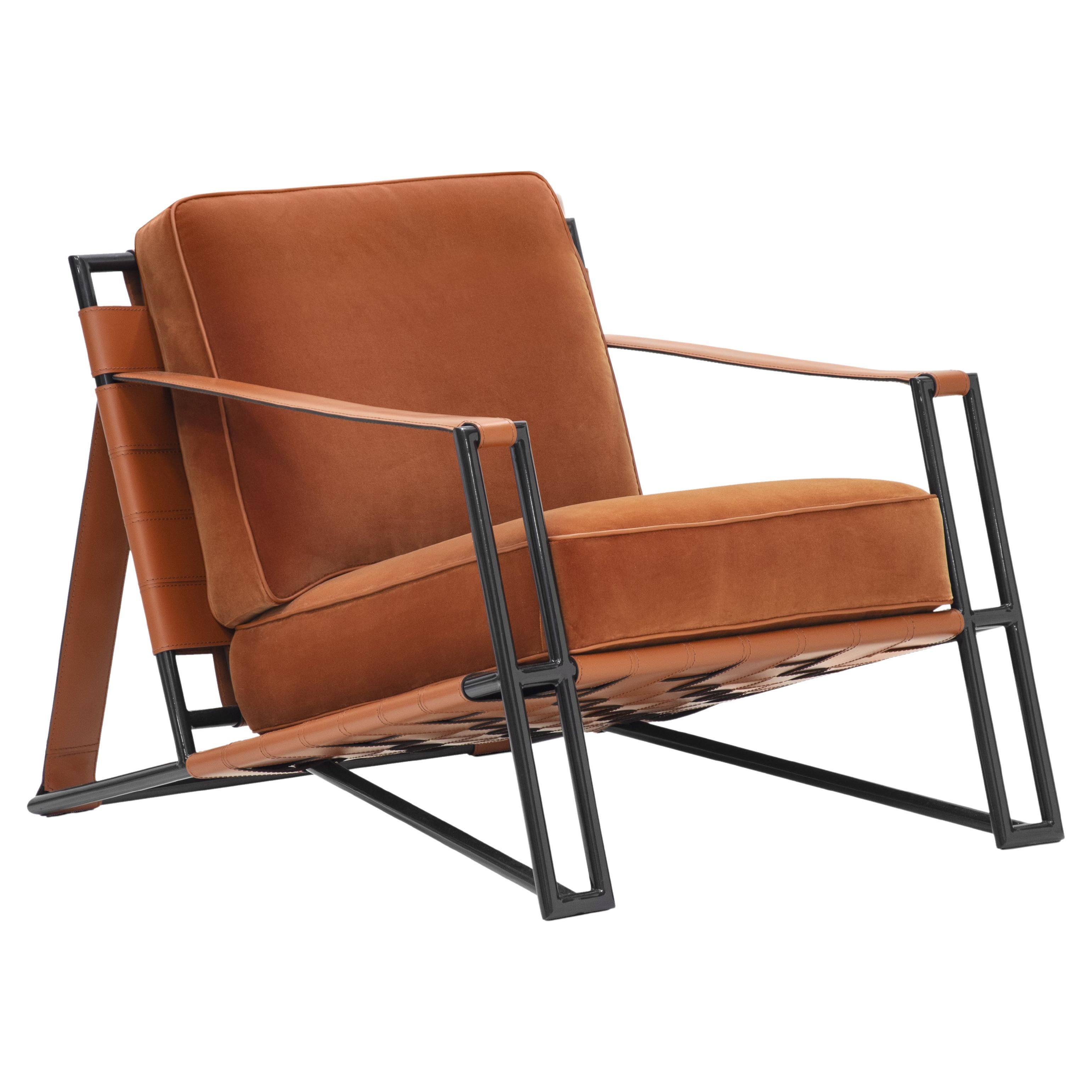 Contemporary Design, Iconic Sofa with Tray in Natural Saddle Leather ...