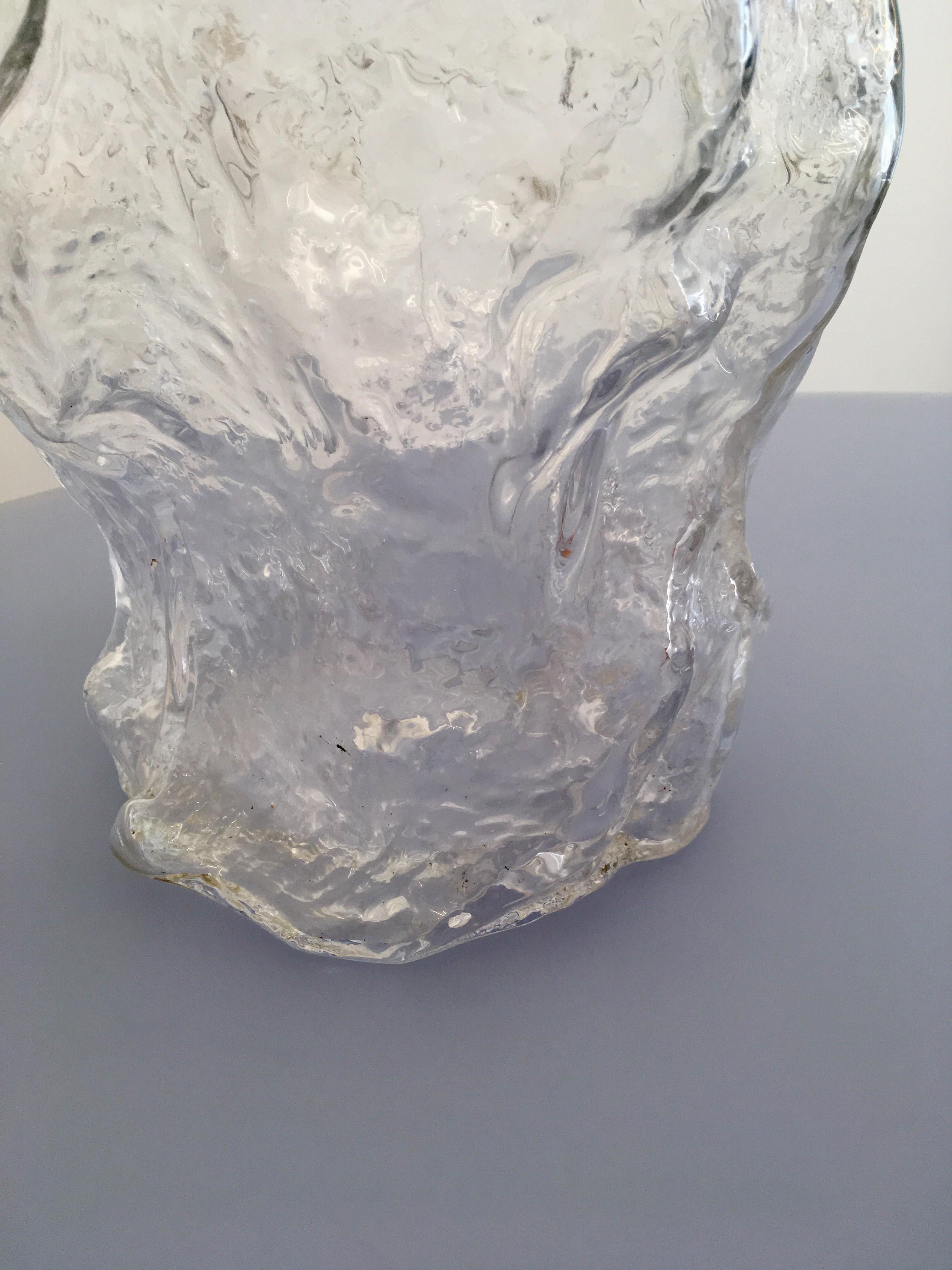 Contemporary Design Unique Glass 'Mountain' Vase by FOS - Clear at ...