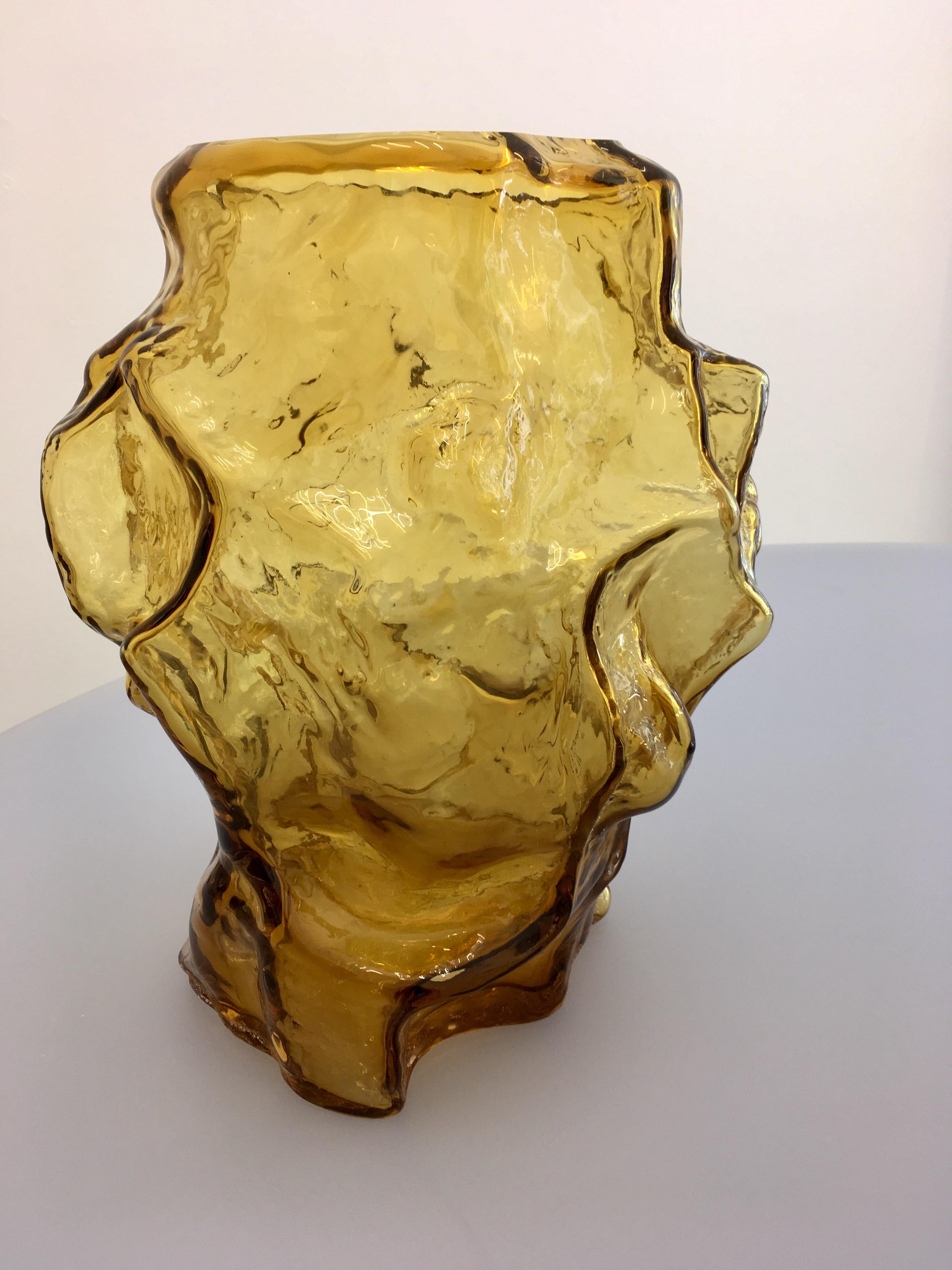 Contemporary Design Unique Glass 'Mountain' Vase by Fos, Ginger at ...