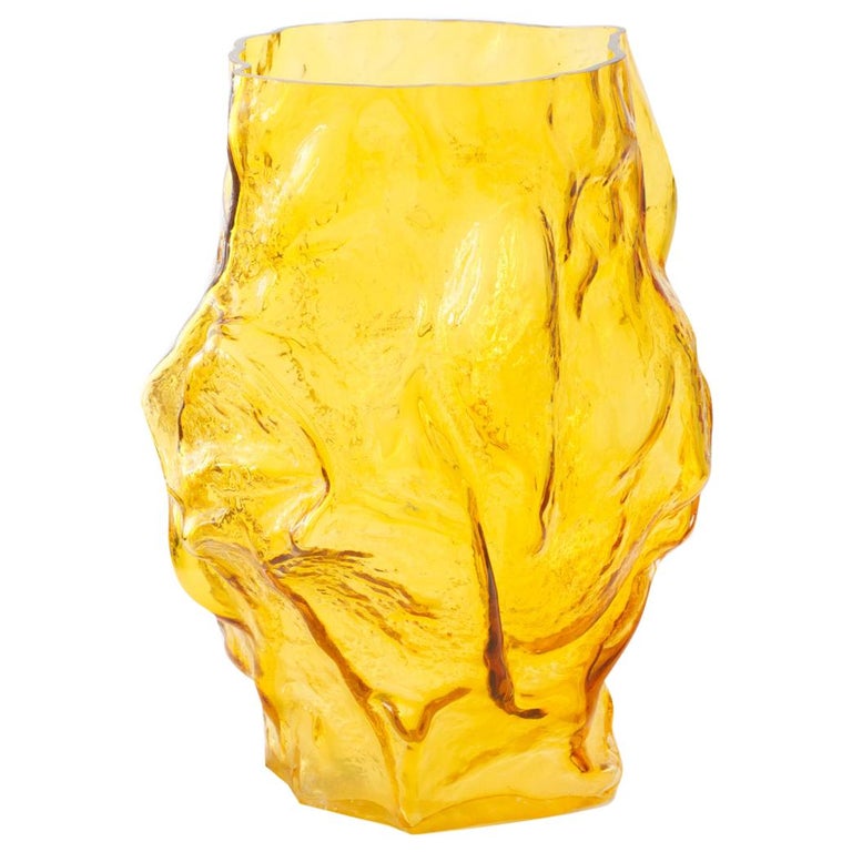 Contemporary Design Unique Glass 'Mountain' Vase by Fos, Purple For ...