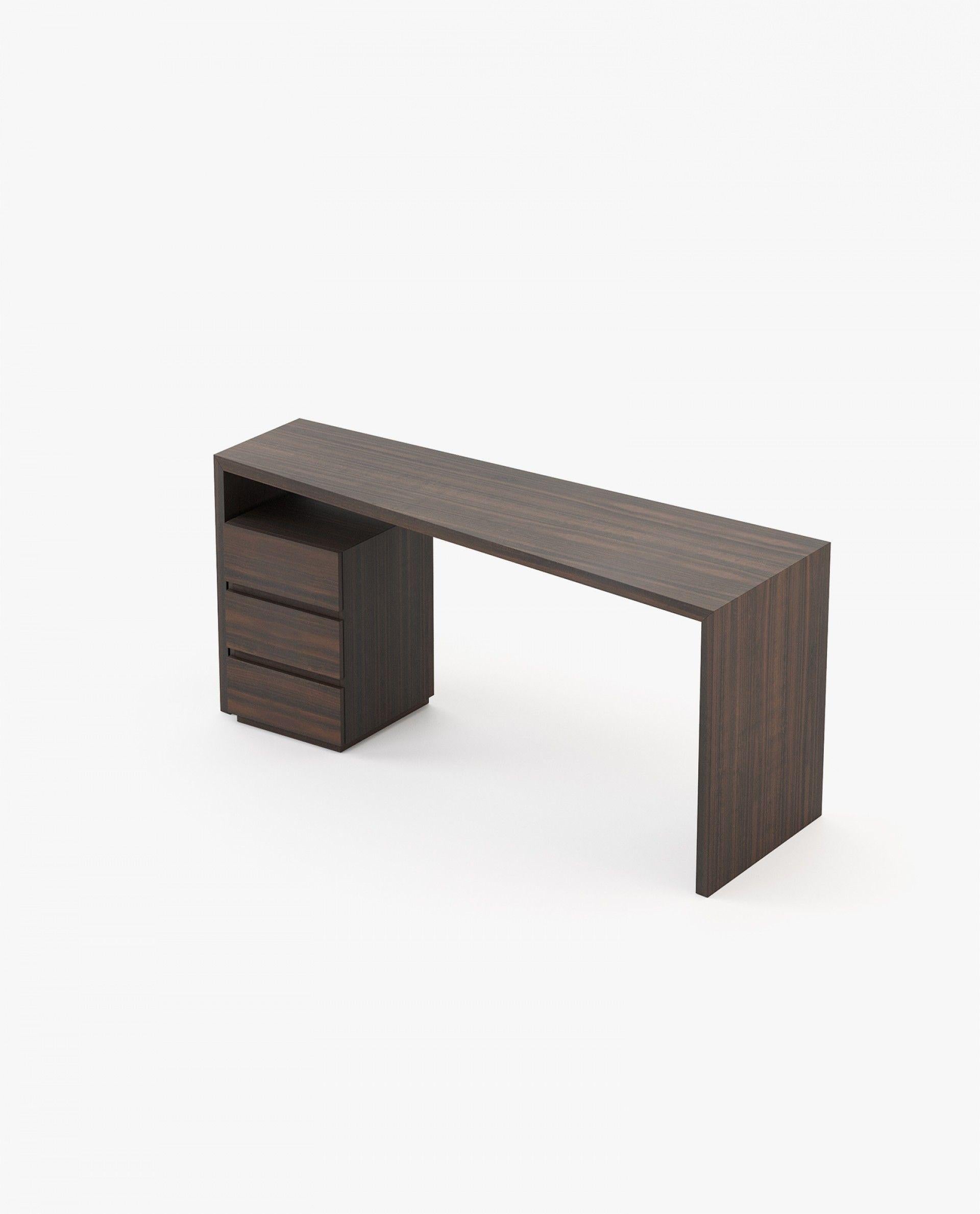 Custom Desk in Matte Wood with Drawers For Sale at 1stDibs | matte smoked