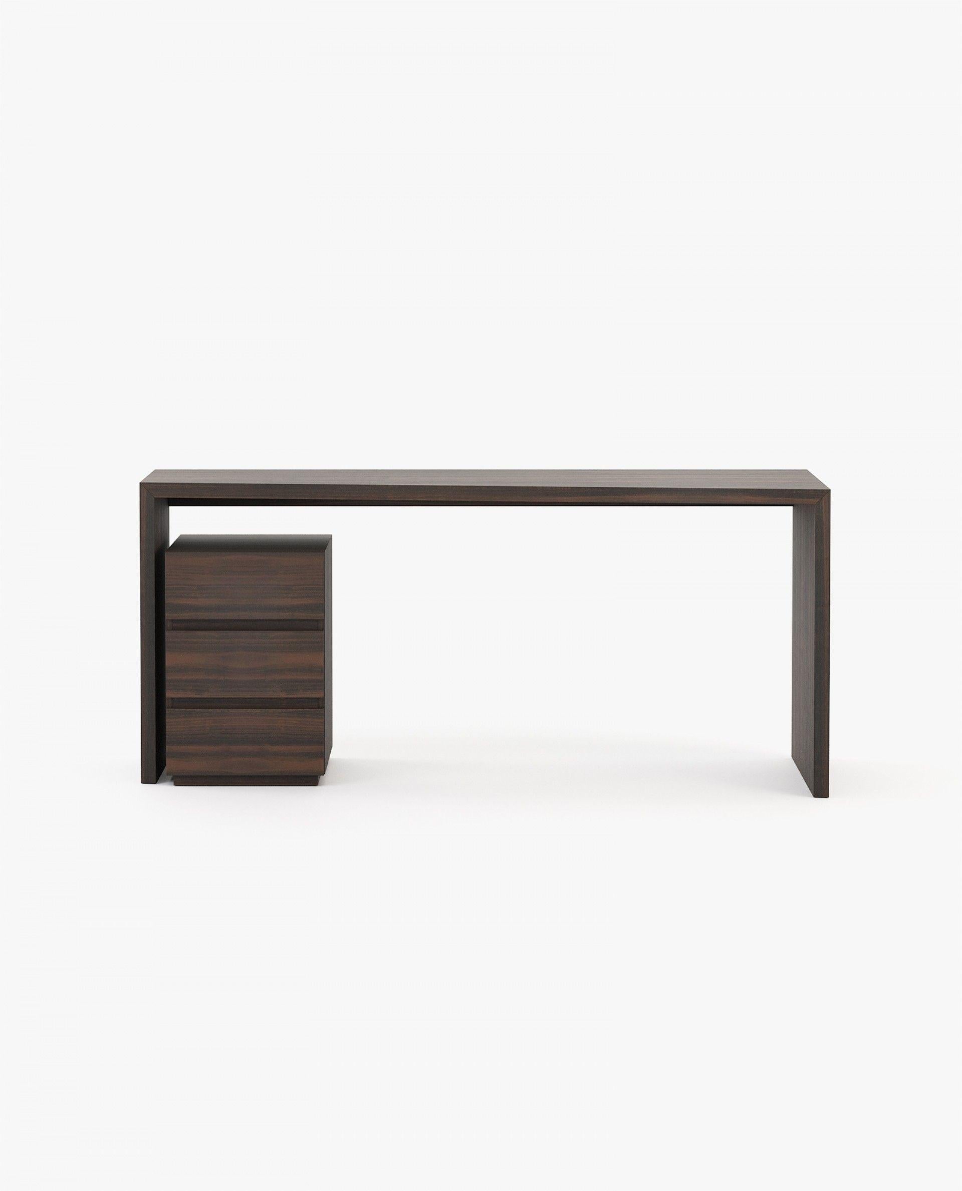 Custom Desk in Matte Wood with Drawers For Sale at 1stDibs | matte smoked