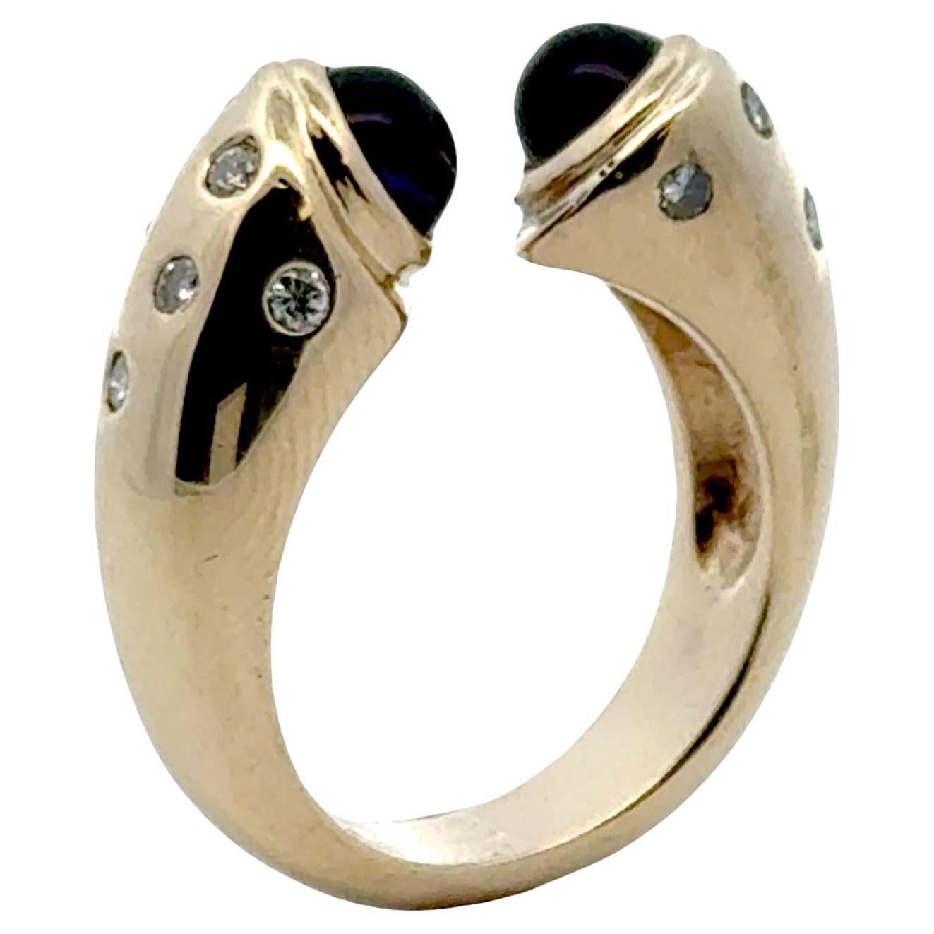 Signed Gabriel Ofiesh 14 Karat Gold and Amethyst Band Ring For Sale at ...