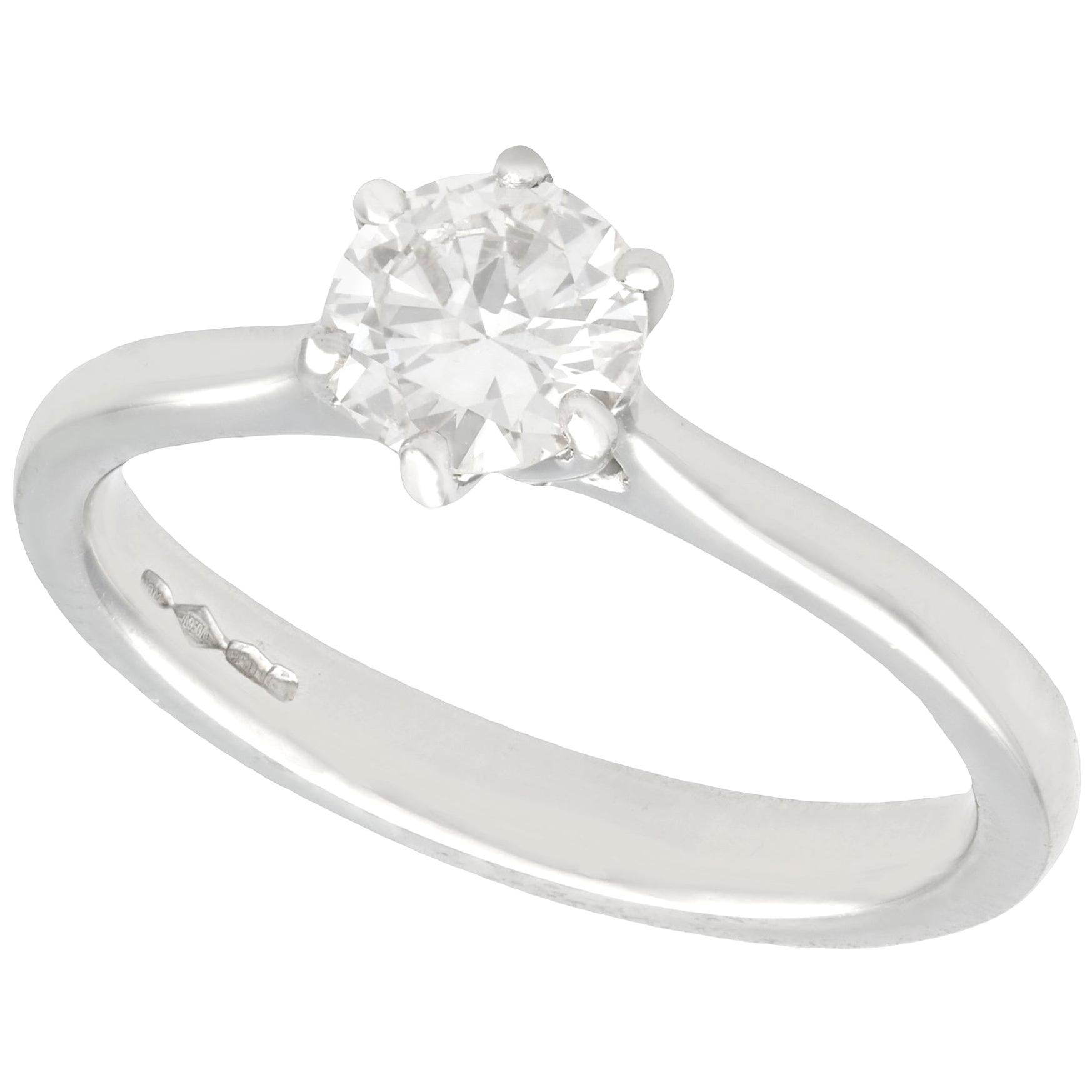Diamond and Platinum Solitaire Ring in Contemporary Design For Sale at ...