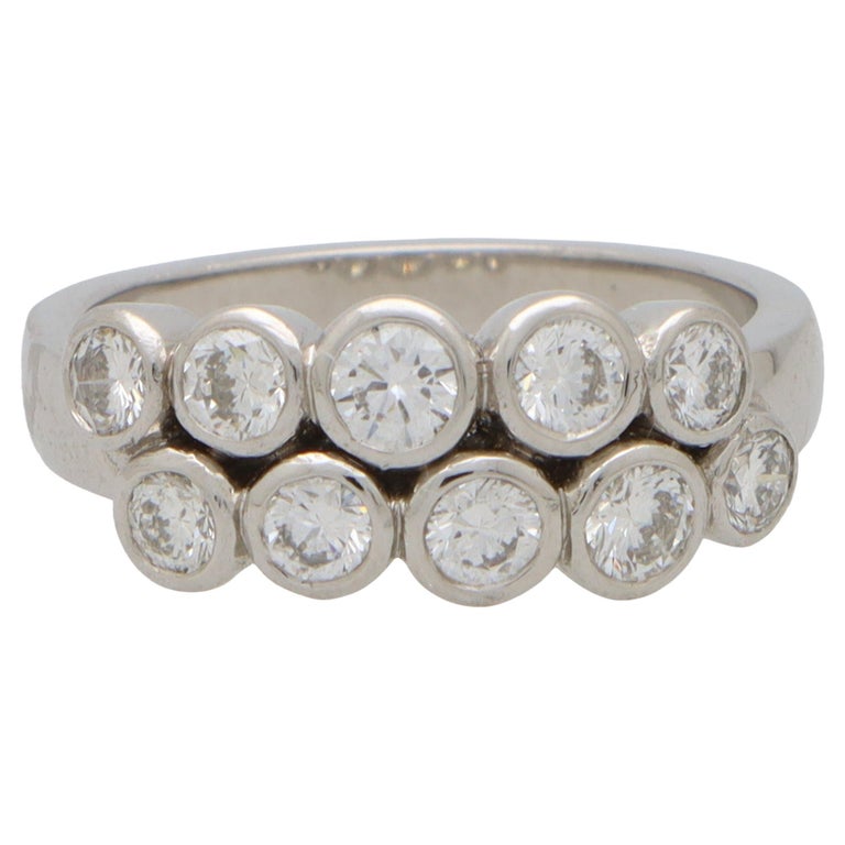 Contemporary Diamond 'Bubble' Cocktail Ring Set in Platinum For Sale at ...
