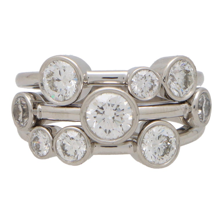 Contemporary Diamond Bubble Ring Set in Platinum 'Large Model' For Sale ...