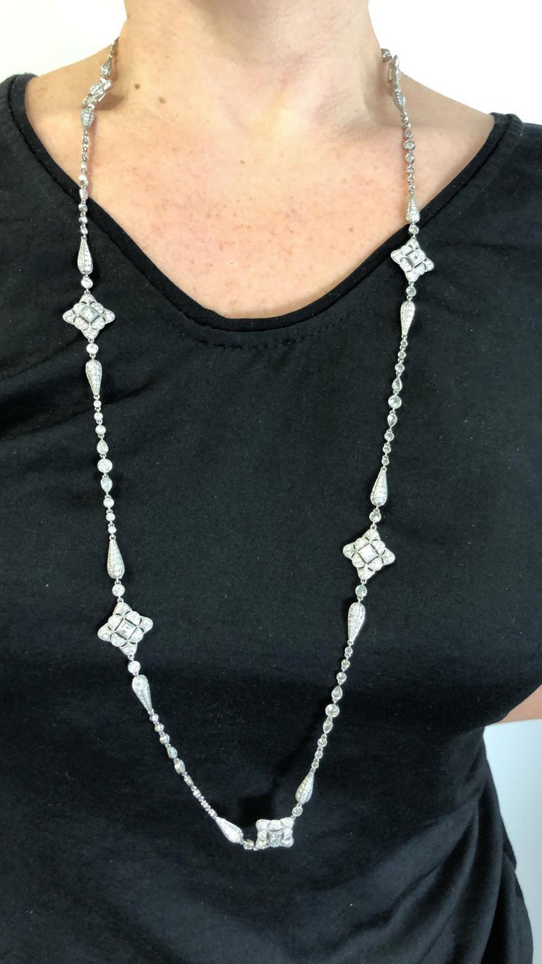 Contemporary Diamond Deco-Style Opera Necklace For Sale at 1stDibs