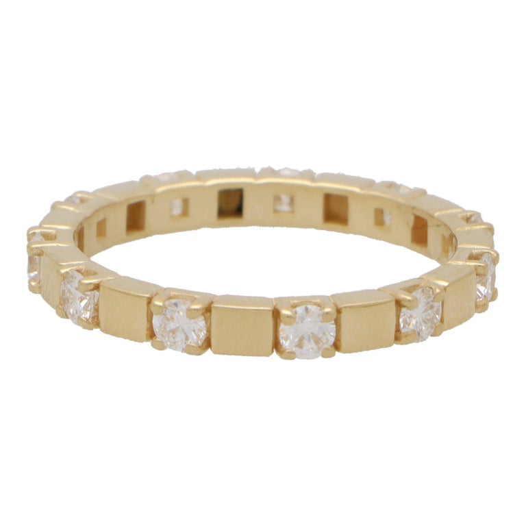 Contemporary Diamond Full Eternity Band Ring in 18k Yellow Gold For ...