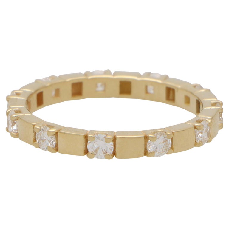 Contemporary Diamond Full Eternity Band Ring in 18k Yellow Gold For ...