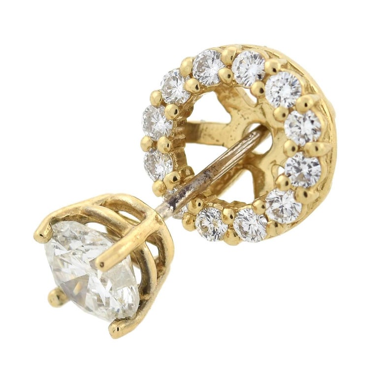 Contemporary Diamond Stud Earrings with Removable Diamond Halo Jacket ...