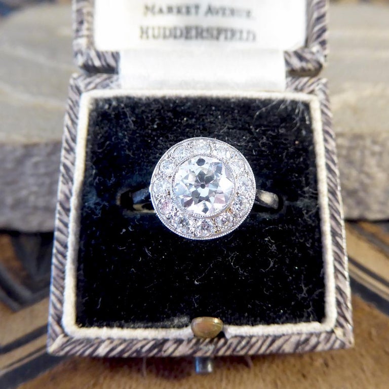 Contemporary Diamond Target Ring Modelled in 18 Carat White Gold and ...