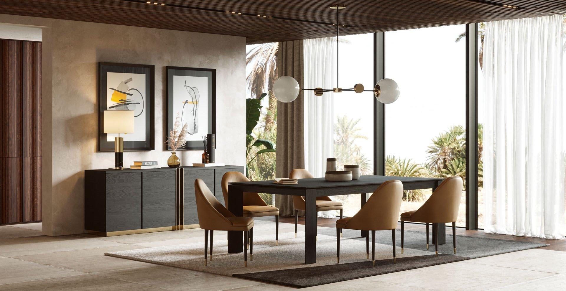 Contemporary Dining Chairs in Camel Velvet, Set of 6 For Sale at ...