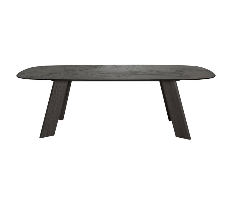 Contemporary Dining Table Ft. Shaped Soap Marble Top For Sale at 1stDibs