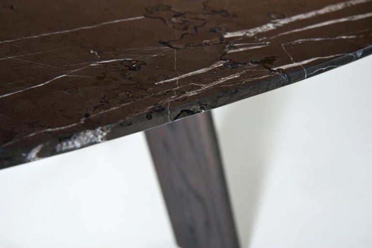 Contemporary Dining Table Ft. Shaped Soap Marble Top For Sale at 1stDibs