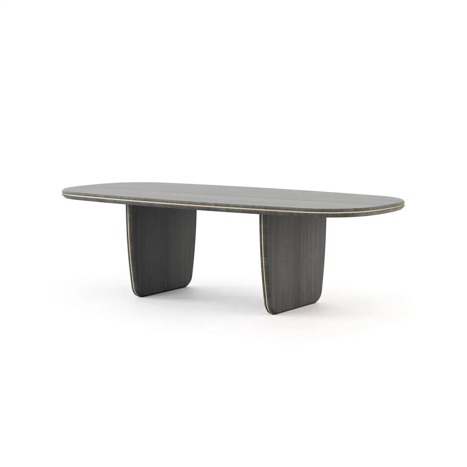 Oblong Marble and Wood Dining Table Made To Order For Sale at 1stDibs
