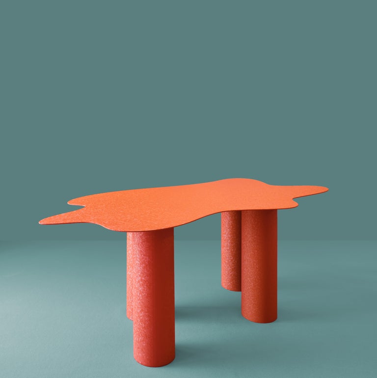 Contemporary Dining Table in Textured Powder Coated Metal For Sale at ...