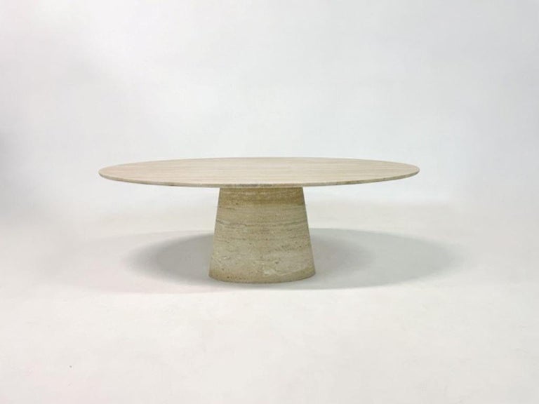 Contemporary Dining Table, Travertine, Italy For Sale at 1stDibs
