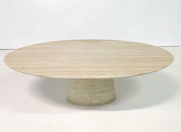 Contemporary Dining Table, Travertine, Italy For Sale at 1stDibs