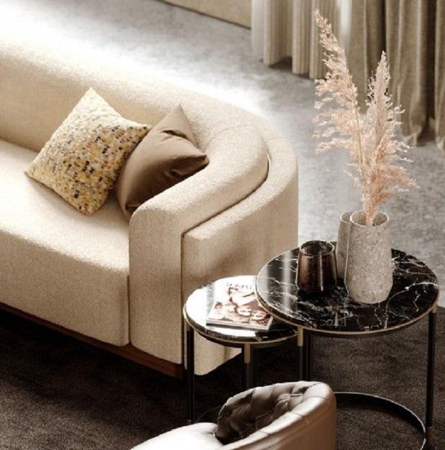 Contemporary Double Layered Back Sofa With Gold Detailing For Sale at ...