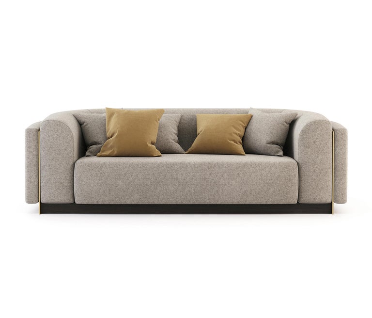 Contemporary Double Layered Back Sofa With Gold Detailing For Sale at ...