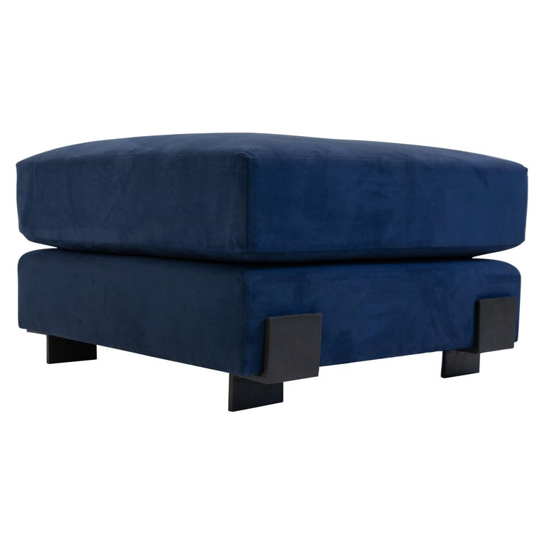 Ottoman Contemporary Down Filling Modern Square with Hand Carved Steel ...