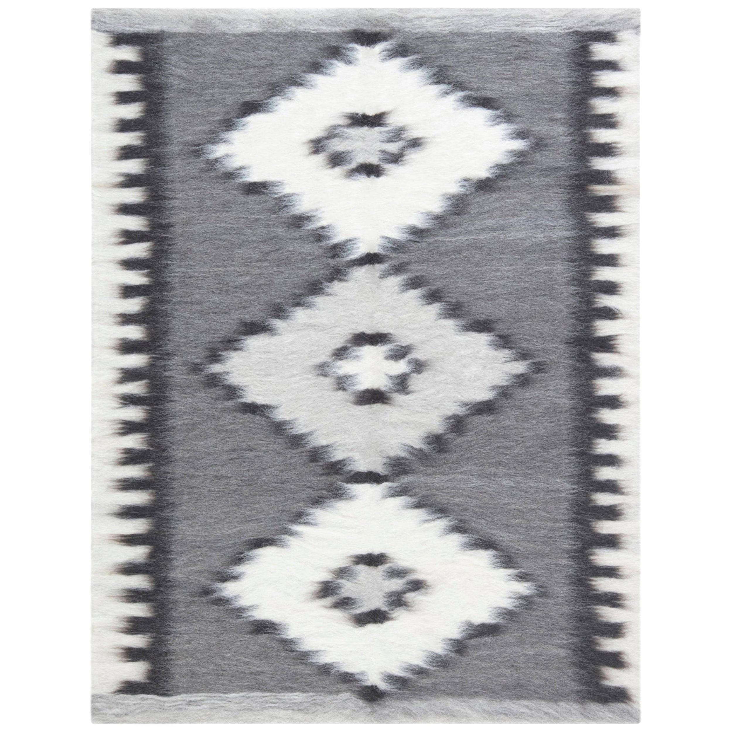 Gray Genuine Large European Cowhide Hair Rug For Sale at 1stDibs
