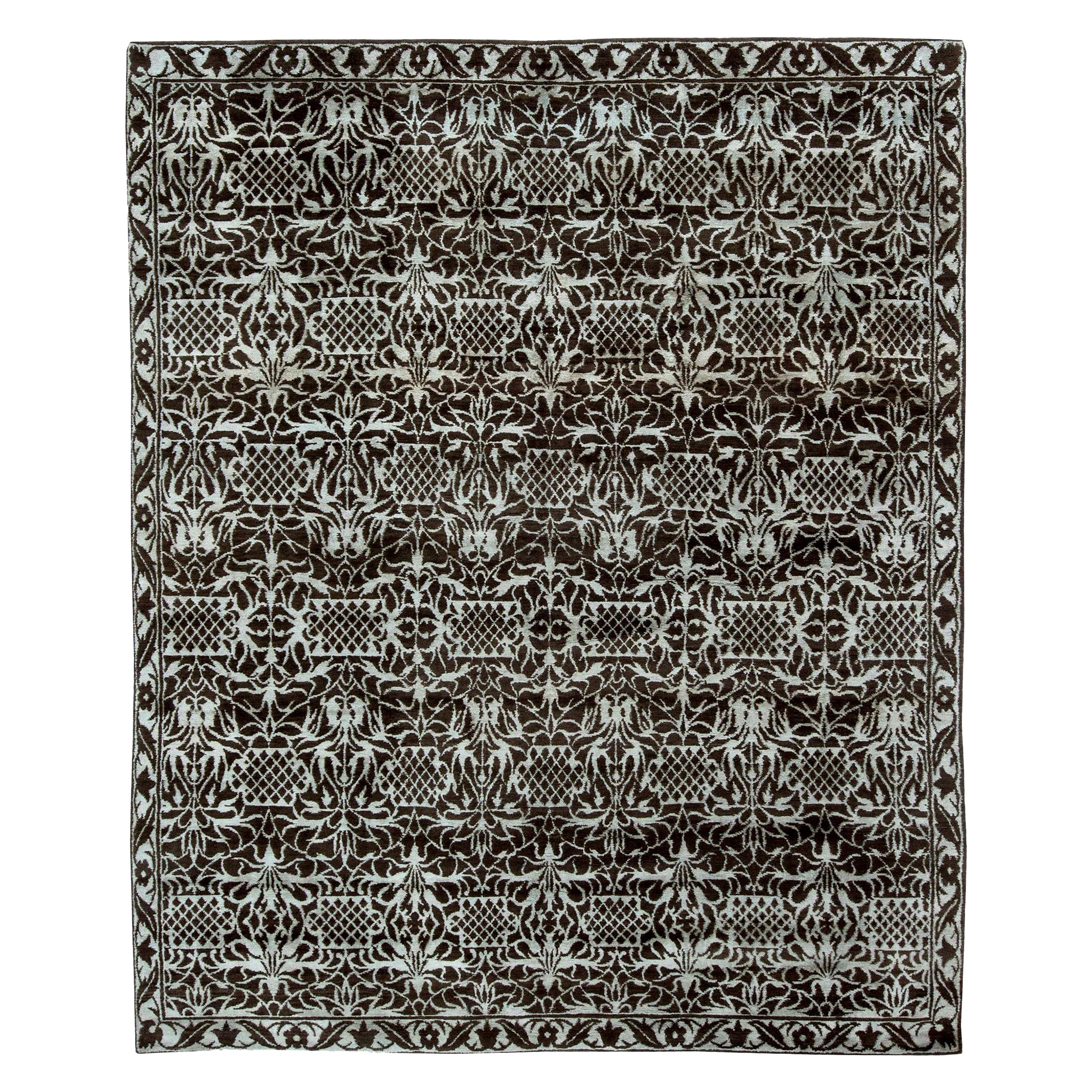 Midcentury European Inspired Handmade Khotan Runner For Sale at 1stDibs