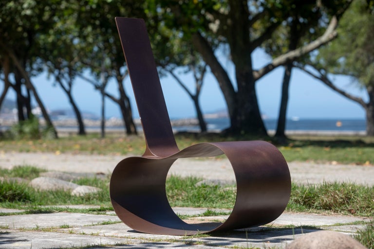 Contemporary "Feijão" Rocking Chair by Rodrigo Simão in Corten Steel ...