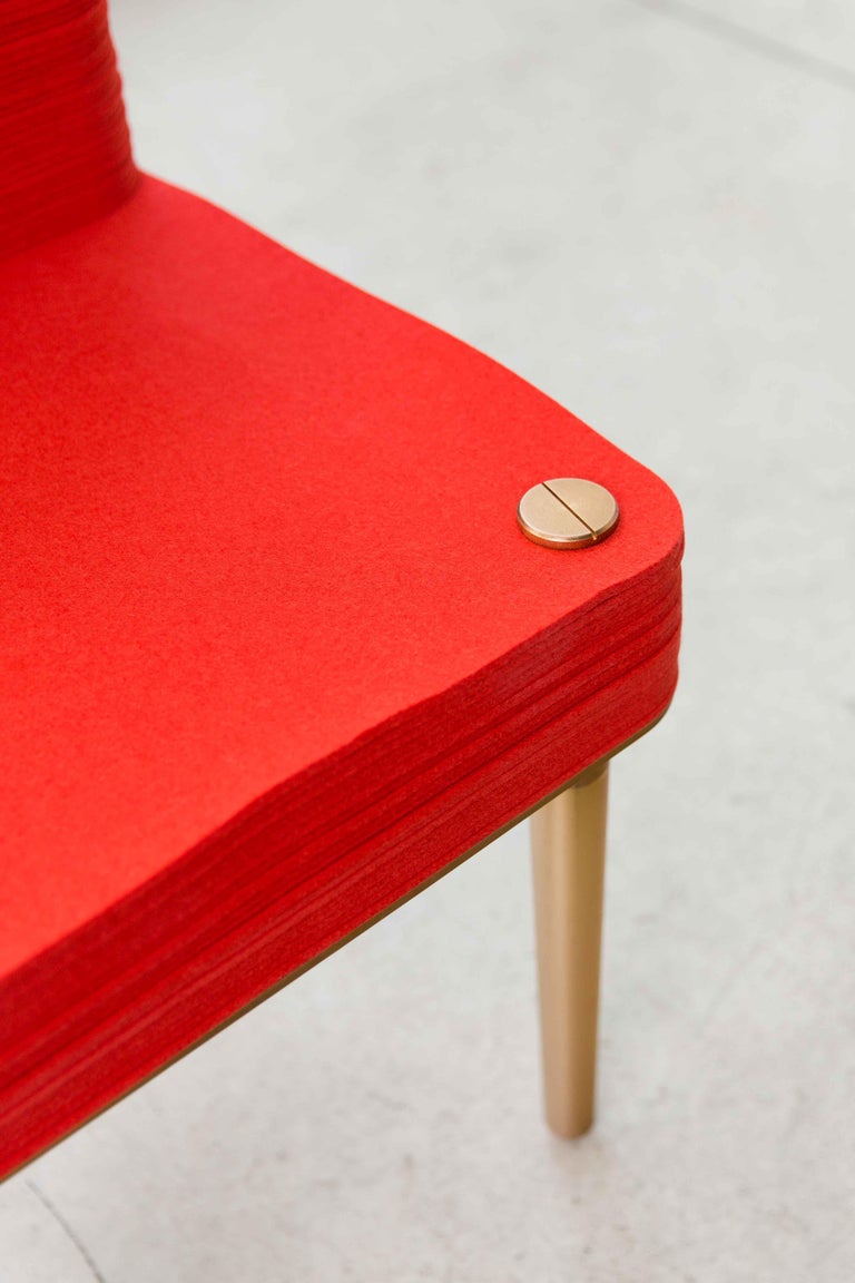 Stacklab Chair, Felt Merino Wool with Plated Steel Legs For Sale at ...