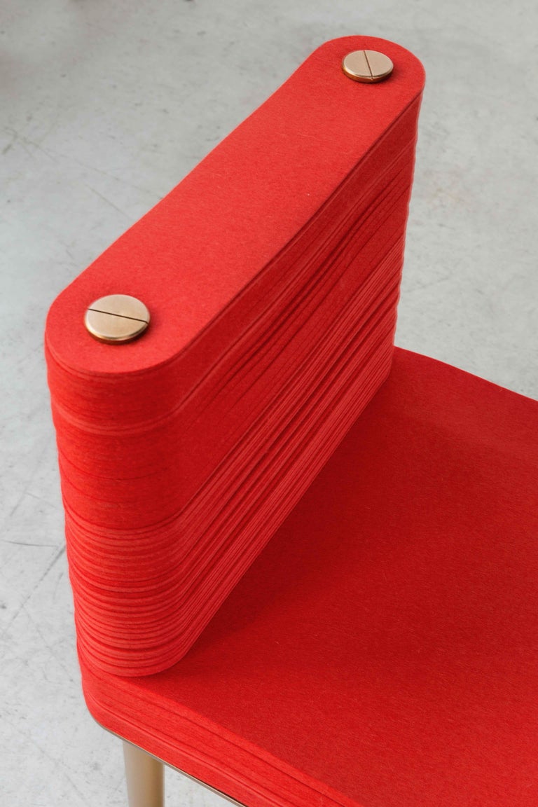 Stacklab Chair, Felt Merino Wool with Plated Steel Legs For Sale at ...