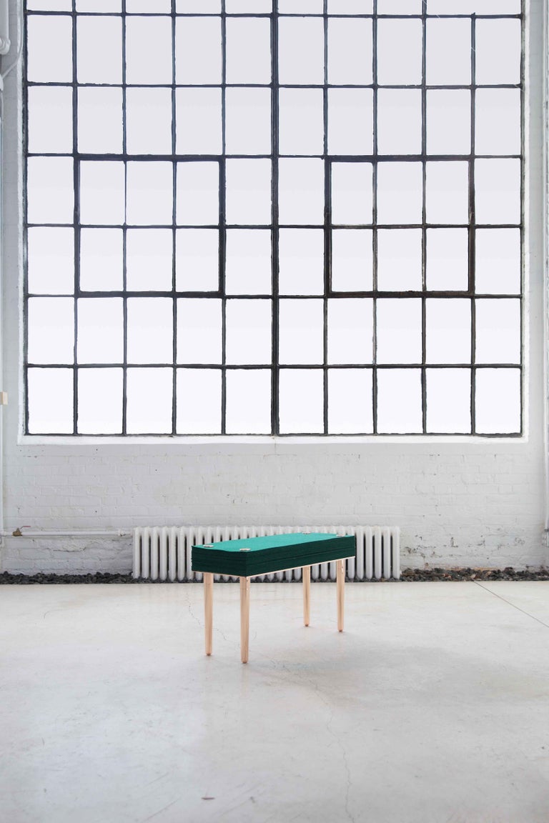 Stacklab Felt Bench - Merino Wool Felt and Walnut Leg For Sale at 1stDibs