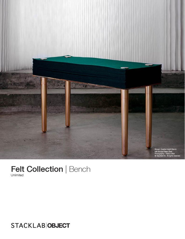 Stacklab Felt Bench - Merino Wool Felt and Walnut Leg For Sale at 1stDibs
