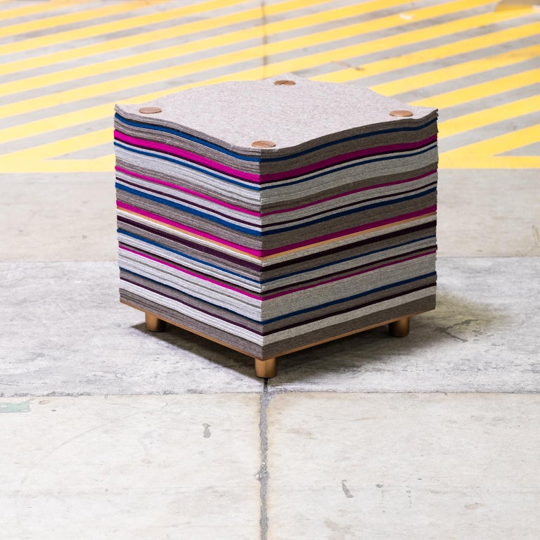 Stacklab Felt Series Stool - Merino Wool and Metal Legs For Sale at 1stDibs