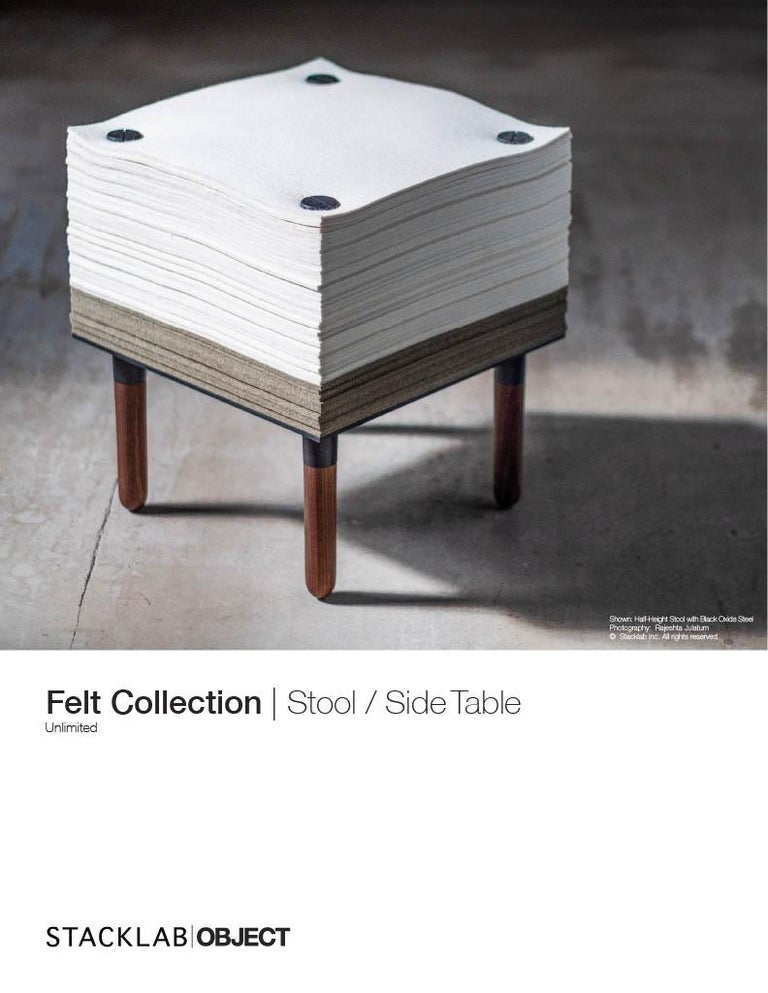 Stacklab Felt Series Stool - Merino Wool and Metal Legs For Sale at 1stDibs