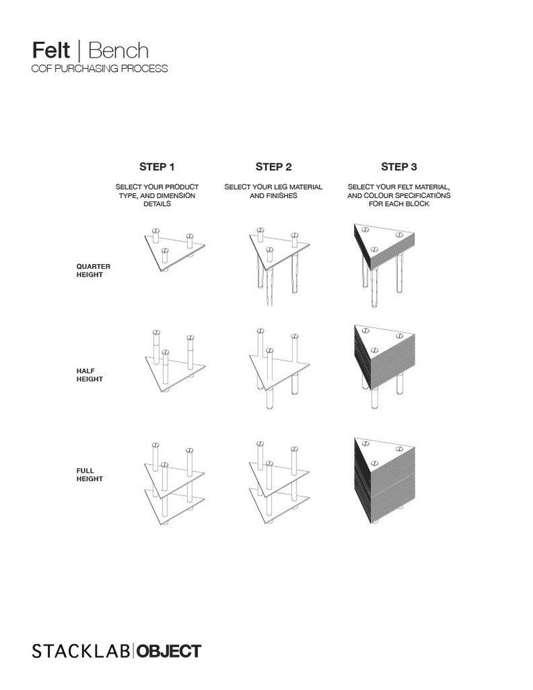 Stacklab Felt Series, Triangle - Merino Wool Felt and Steel Legs For Sale at 1stDibs