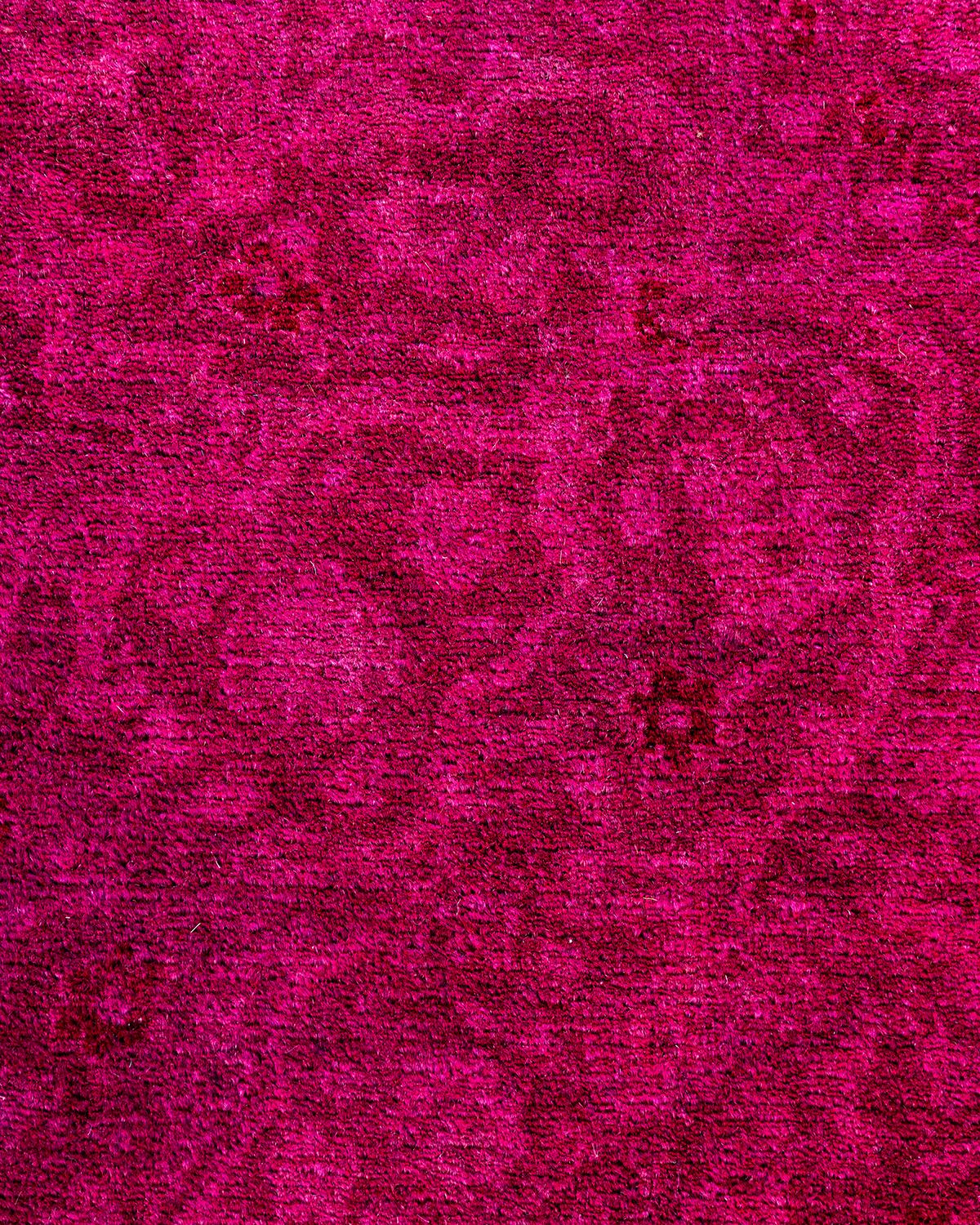 Contemporary Fine Vibrance Hand Knotted Wool Pink Round Area Rug For ...