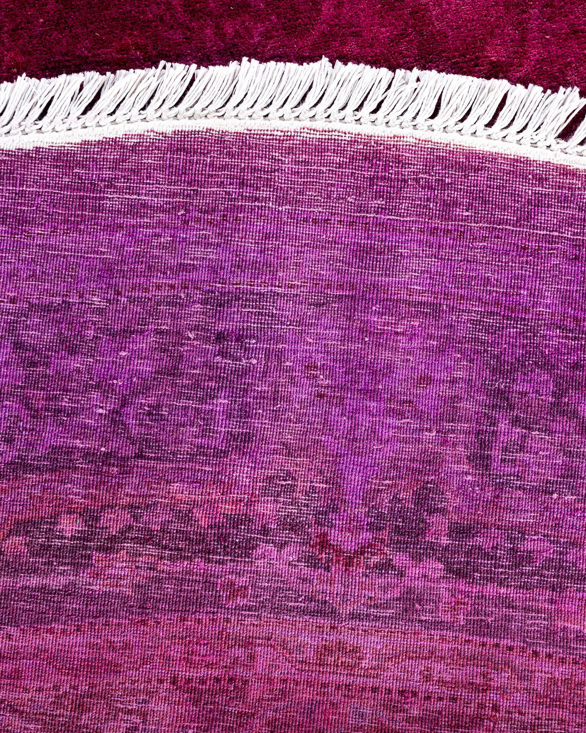 Contemporary Fine Vibrance Hand Knotted Wool Pink Round Area Rug For ...