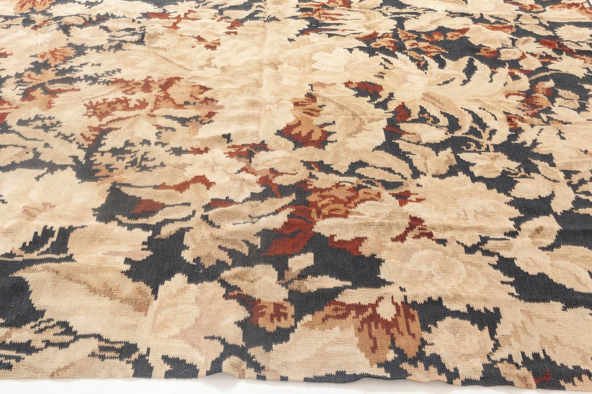Contemporary Floral Bessarabian Design Handmade Wool Rug by Doris ...