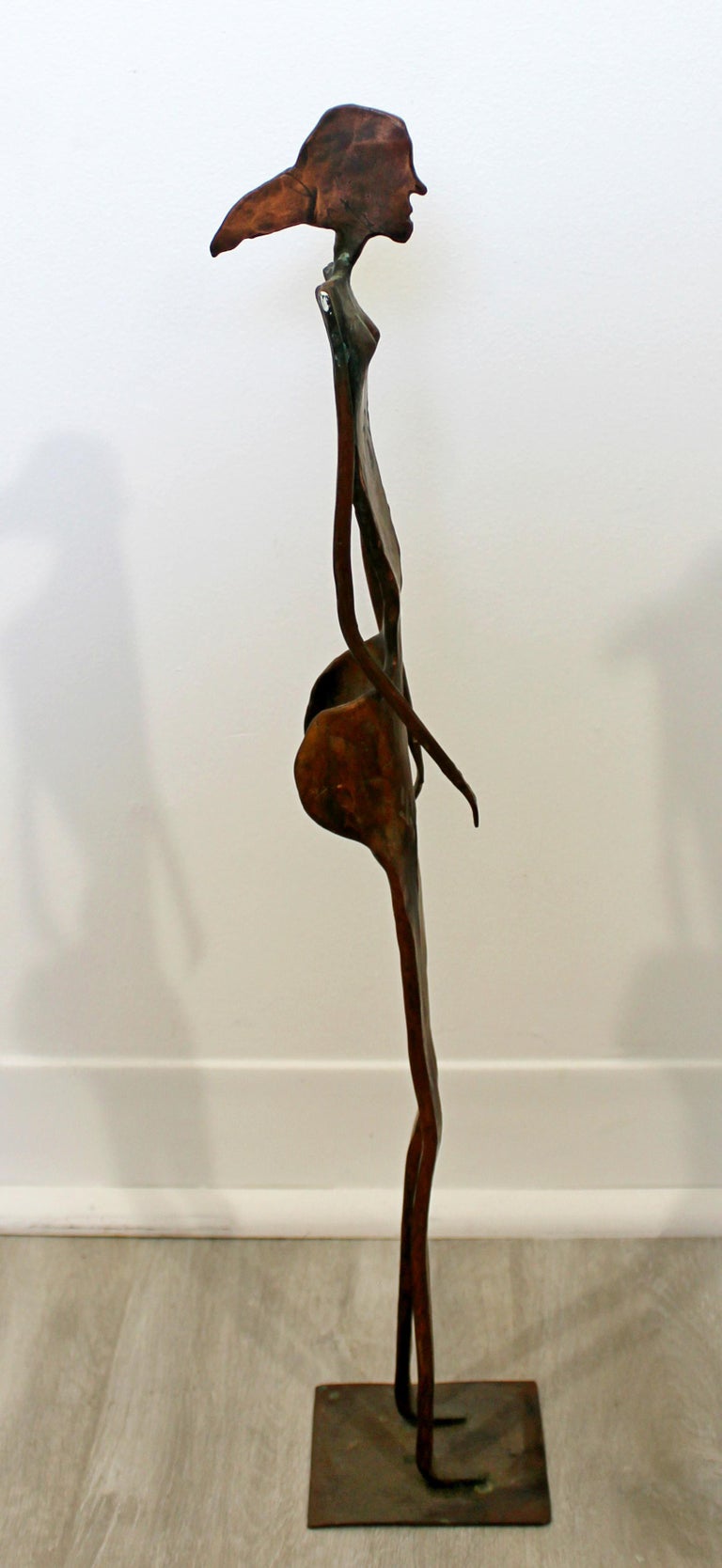 Contemporary Forged Copper Female Nude Figure Table Sculpture Signed ...