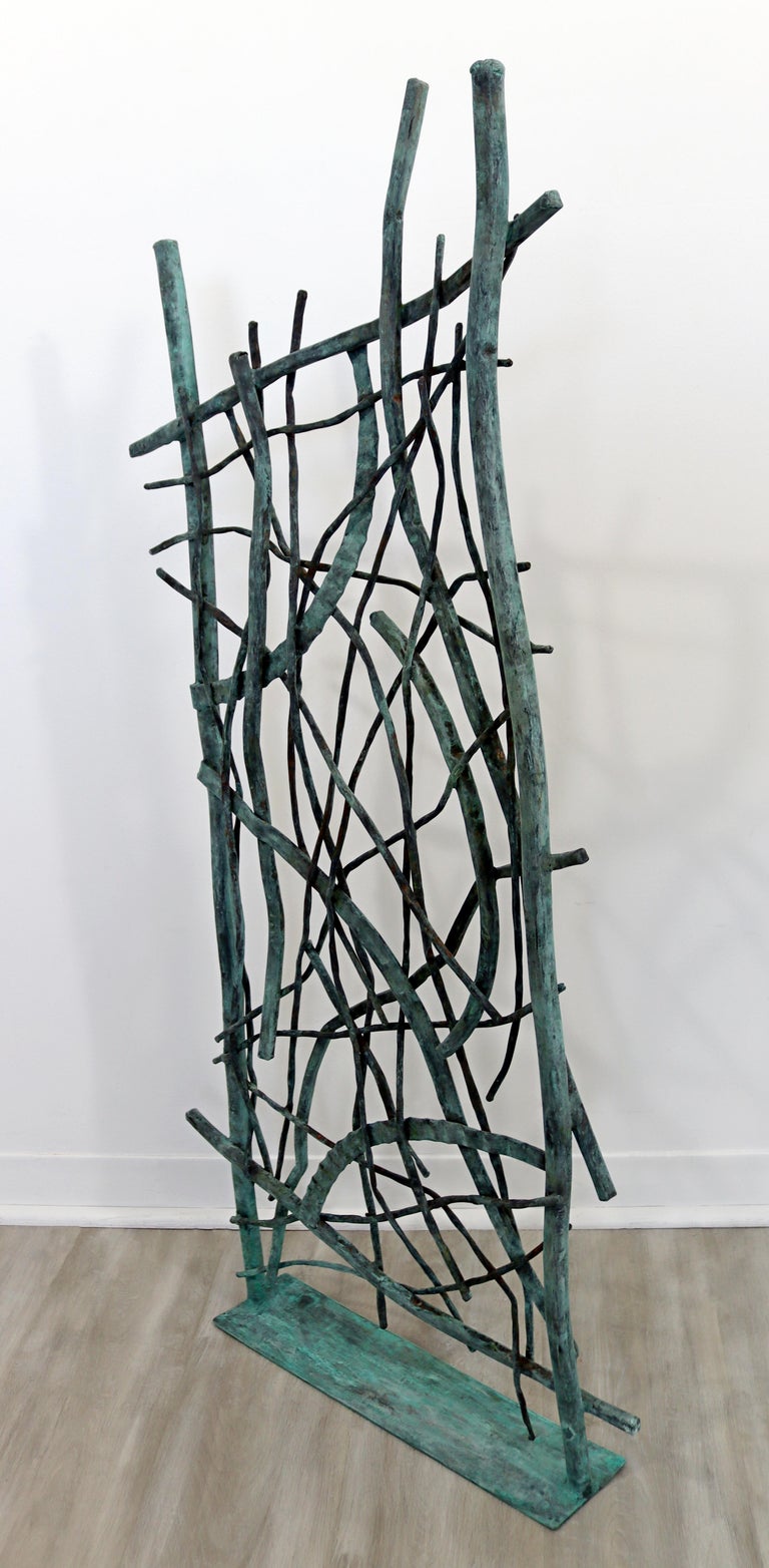 Contemporary Forged Painted Copper Abstract Floor Sculpture Signed ...