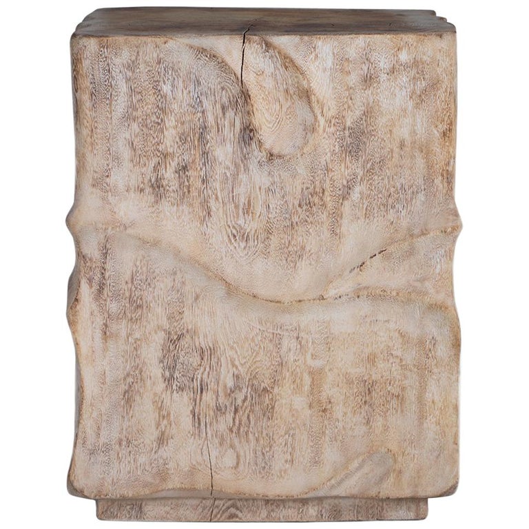 Contemporary Form Mango Wood Side Table at 1stDibs