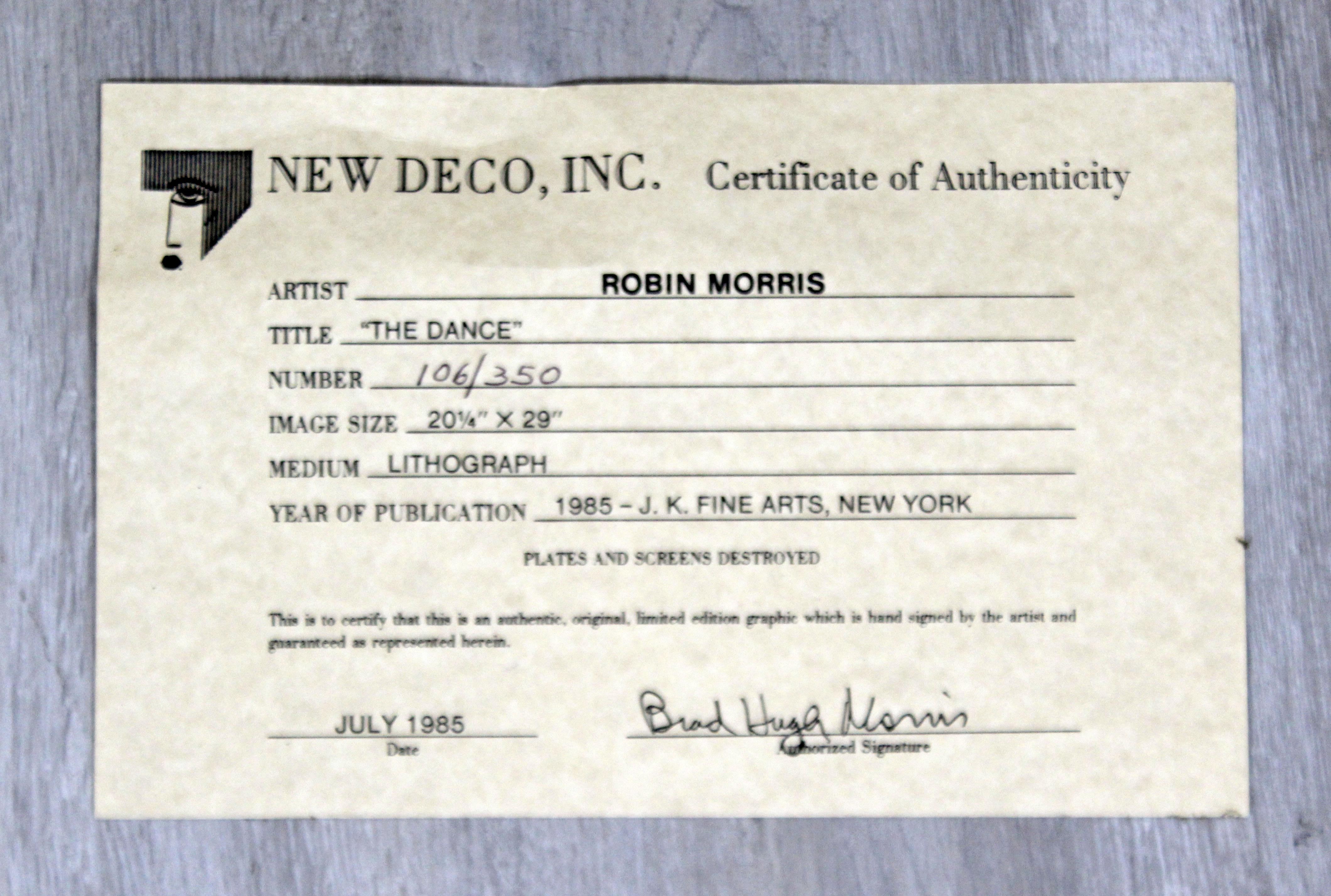 Contemporary Framed Lithograph The Dance Signed Robin Morris 1985 106/ ...