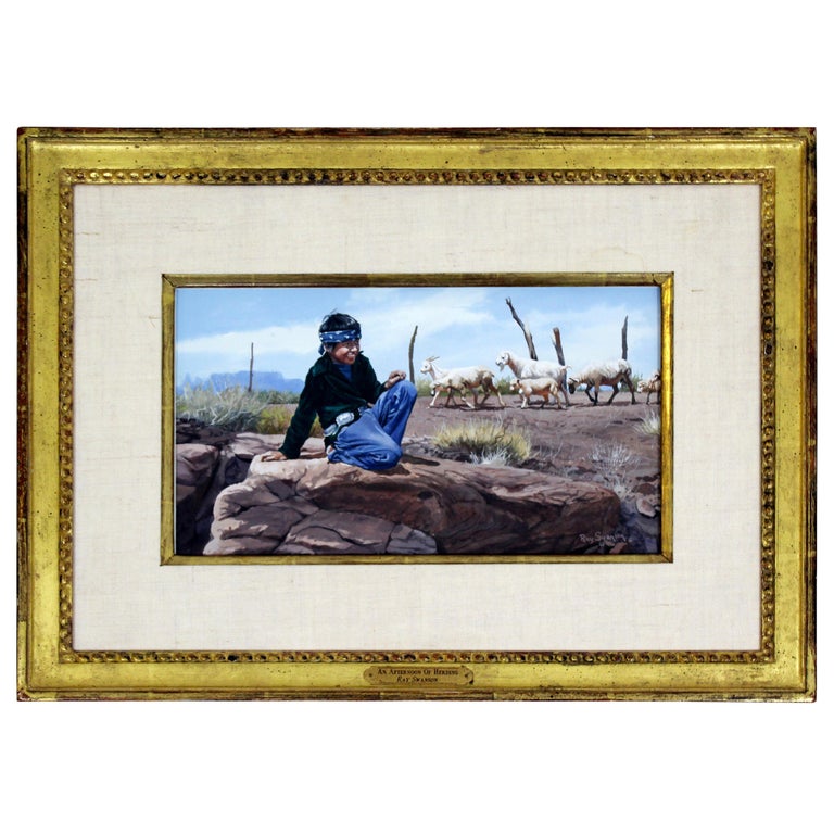 Contemporary Framed Original Painting Signed Ray Swanson Native ...