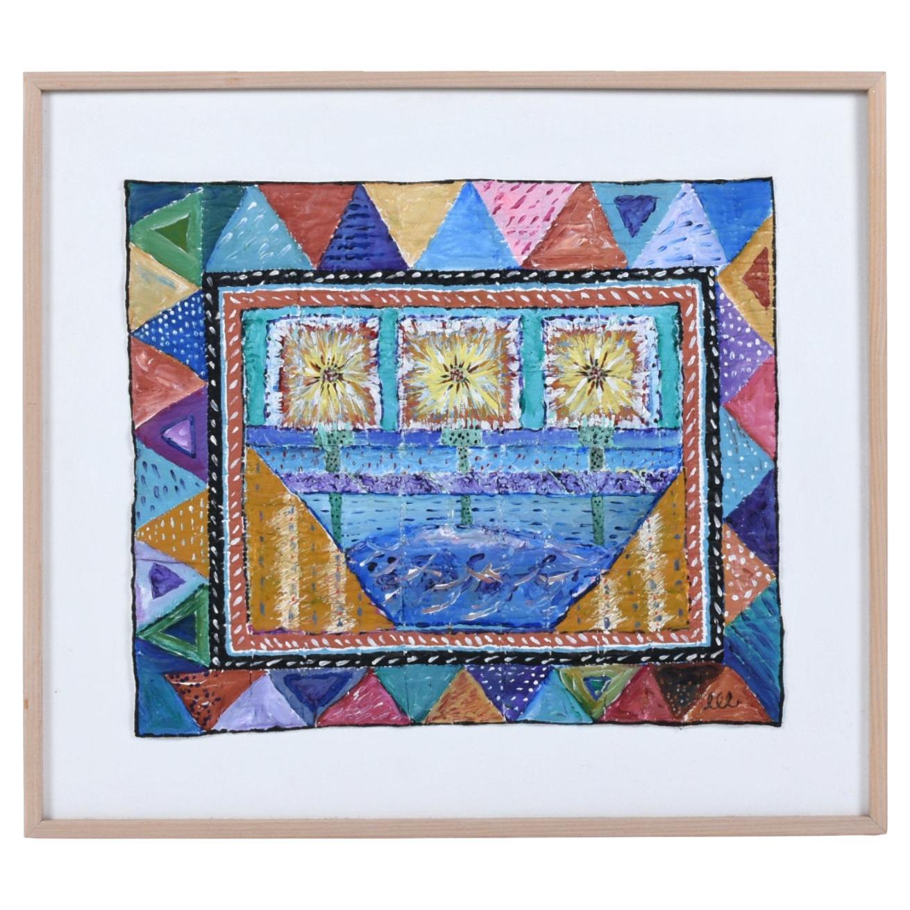 Pair of Bookmatched Roaring Velvet Tiger Framed Paintings, circa 1970s ...