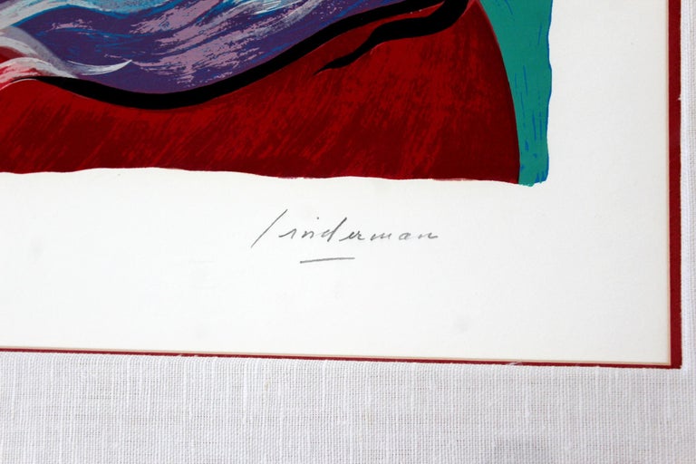 Contemporary Framed Serigraph Love on Boat Earl Linderman Signed 1988 ...